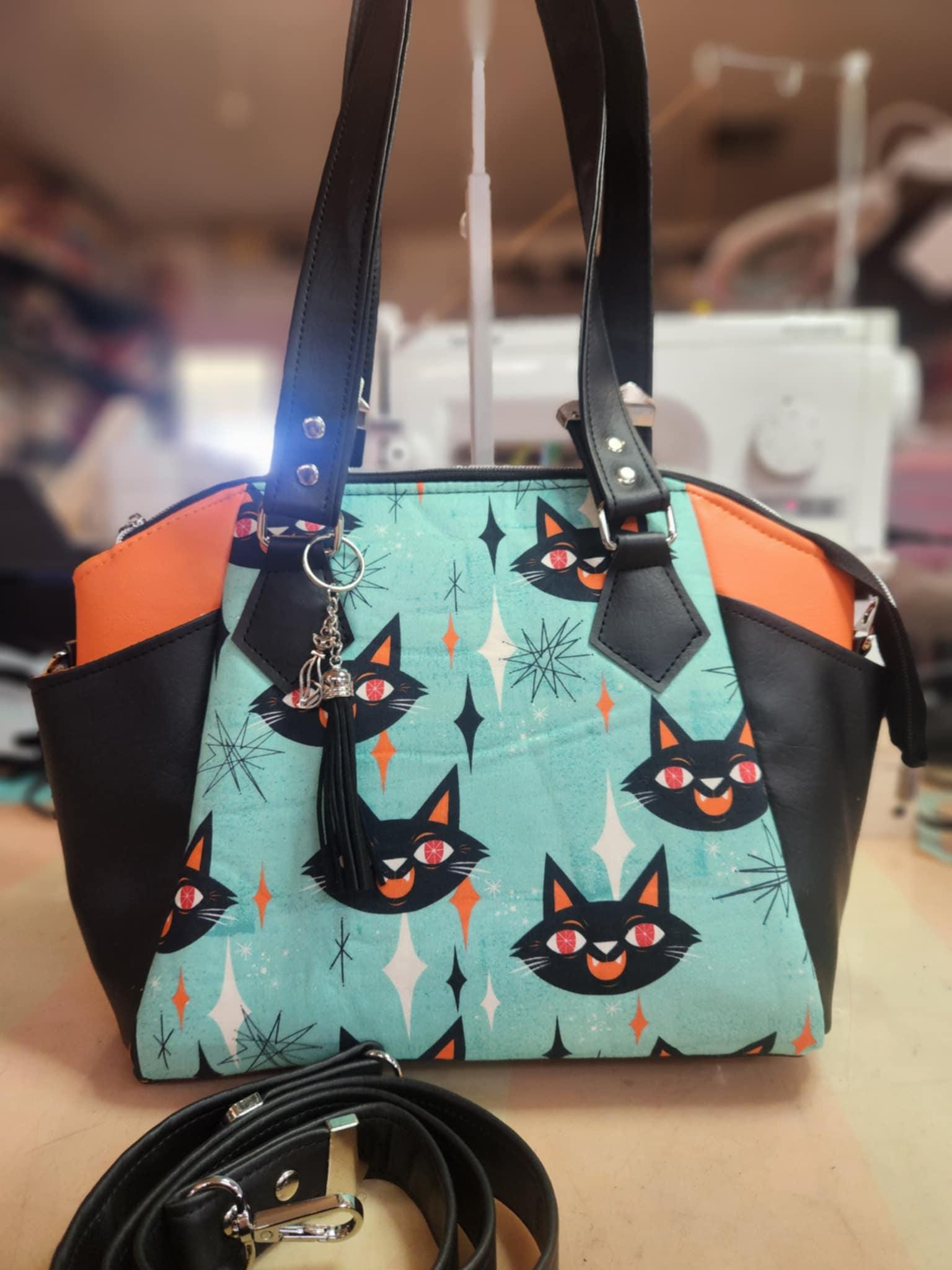 Atomic Black Cat Spooky Halloween Shoulder Bag – SewAdrienne