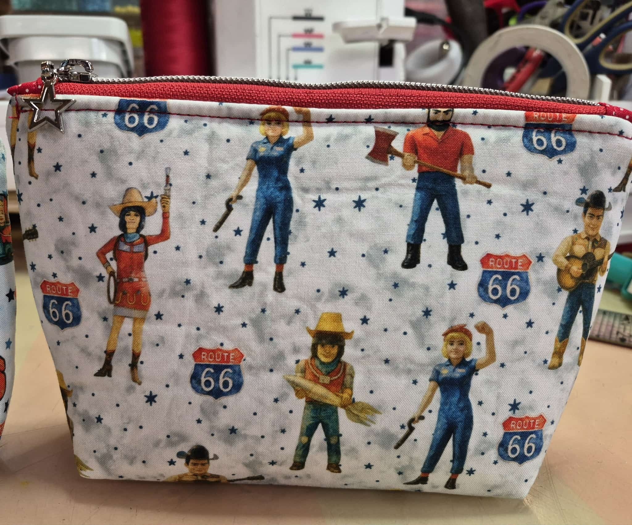 Buck Atoms Land of the Giants Route 66 Tulsa Zippered Pouch Two Sizes ...